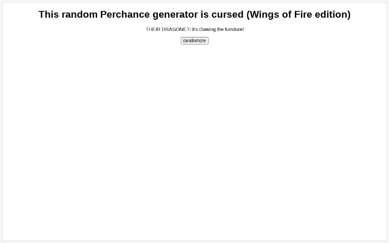 This random Perchance generator is cursed (Wings of Fire edition)