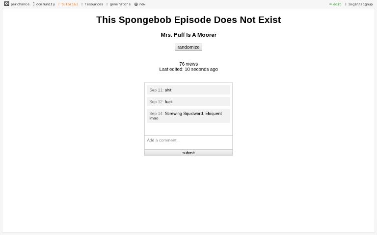 This Spongebob Episode Does Not Exist ― Perchance Generator