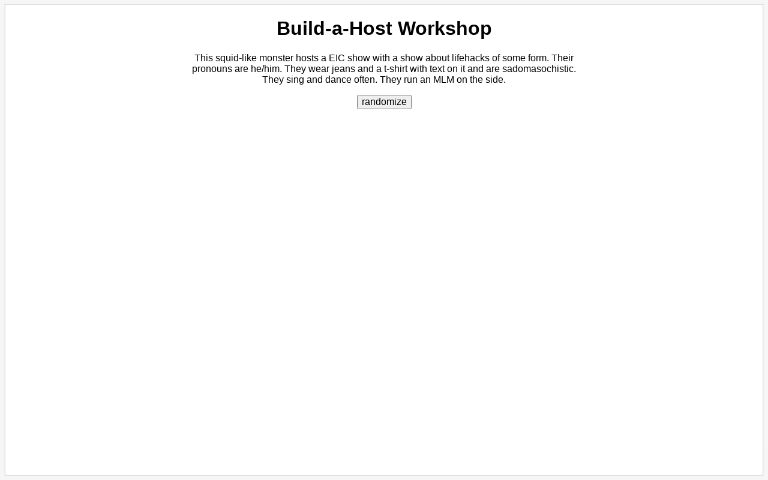 Build-a-Host Workshop ― Perchance Generator