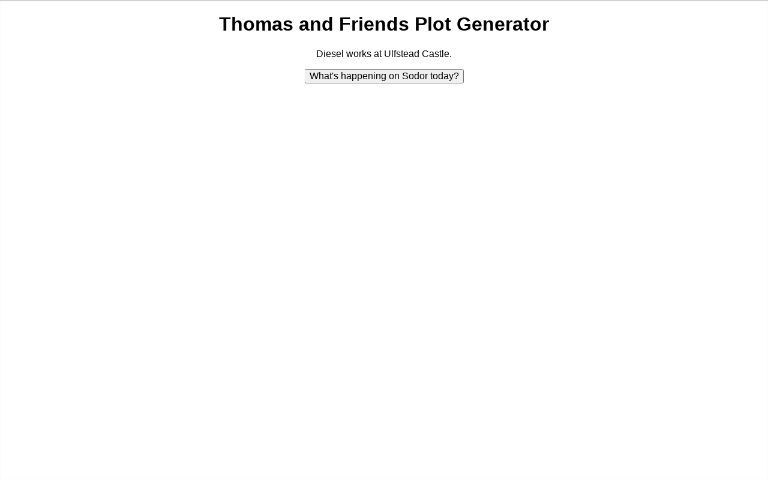 Thomas and Friends Plot Generator
