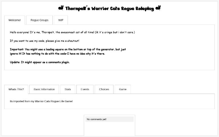 Thornpelt's Warrior Cats Rogue Roleplay