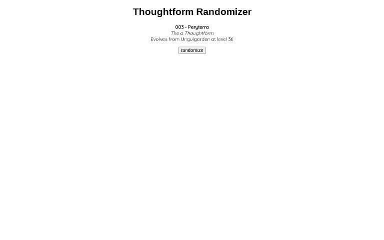 Thoughtform Randomizer ― Perchance Generator