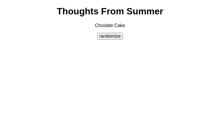Thoughts From Summer ― Perchance Generator