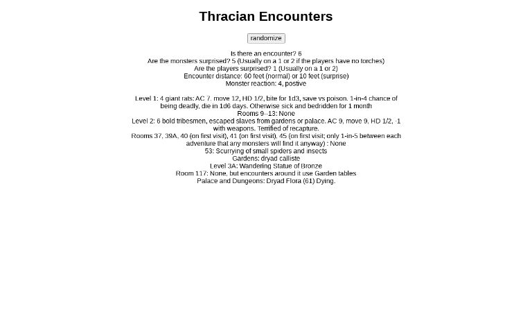 Thracian Encounters ― Perchance Generator