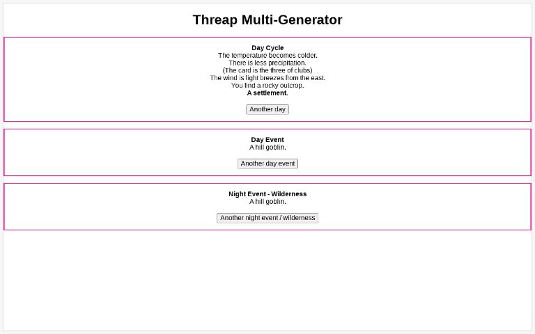 Threap Multi-Generator