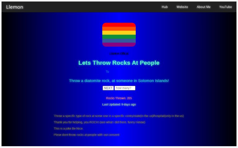 Lets Throw Rocks At People ― Perchance Generator