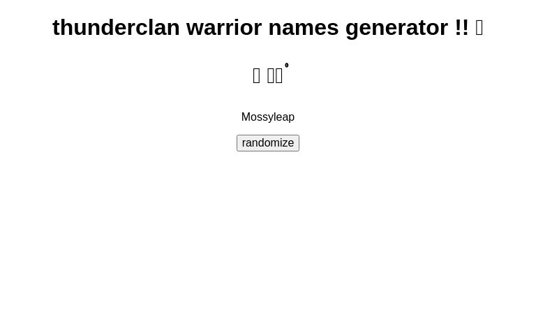 thunderclan warrior names generator !! 🍂 𖥔 ᭢༘۠