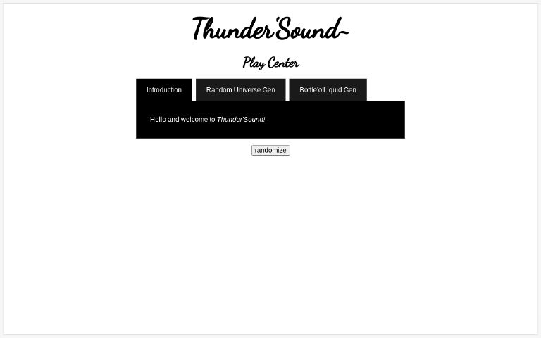 Thunder'Sound~ ― Perchance Generator