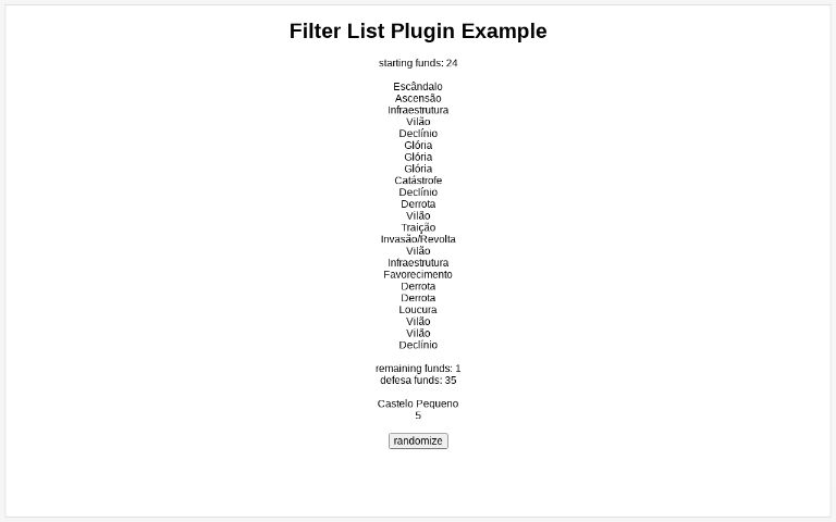 Filter List Plugin Example