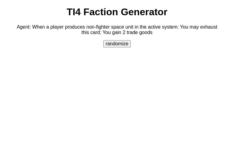 TI4 Faction Generator