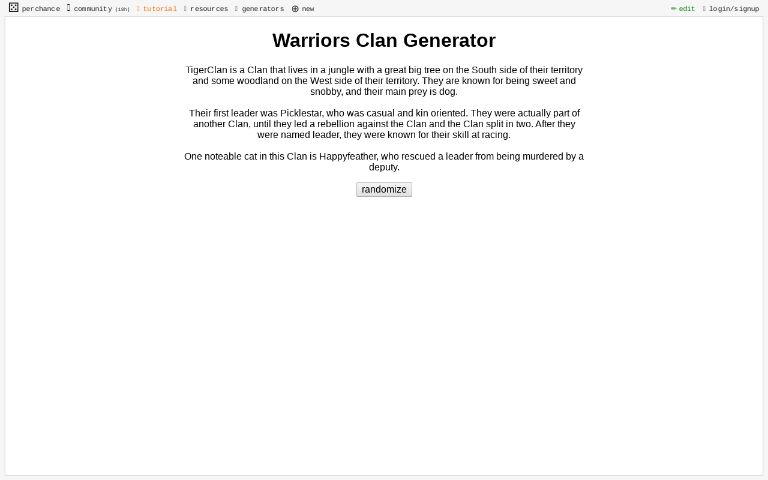 Warriors Clan Generator