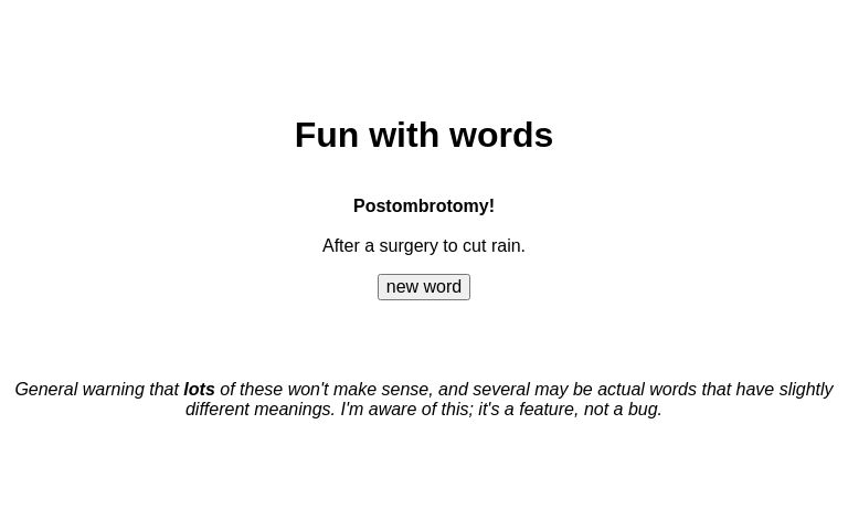 Fun with words ― Perchance Generator