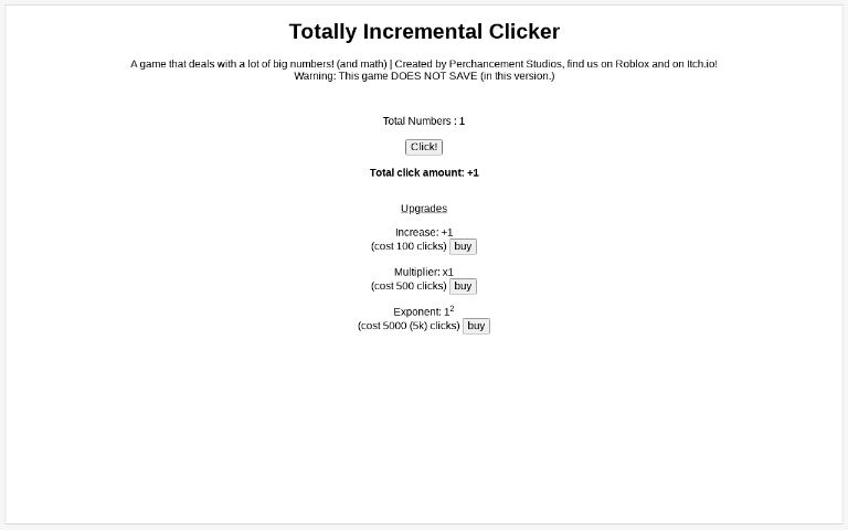 Totally Incremental Clicker ― Perchance Generator