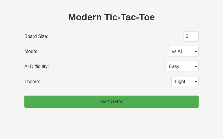 Modern Tic-Tac-Toe ― Perchance Generator
