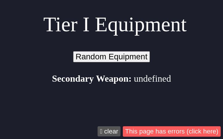 Tier I Equipment ― Perchance Generator