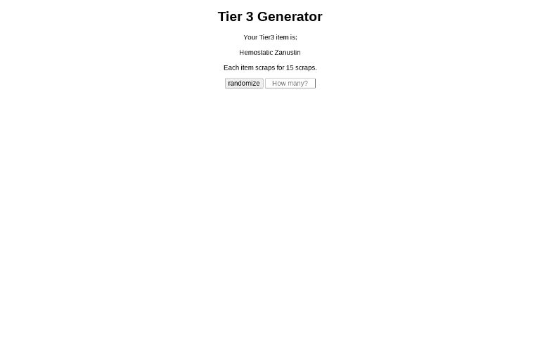 Tier 3 Generator