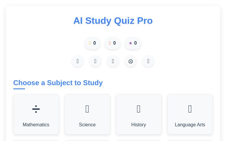 AI Study Quiz Pro ― Perchance Generator