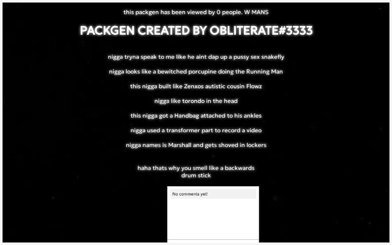 PACKGEN CREATED BY OBLITERATE#3333 ― Perchance Generator