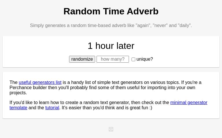 Random Time Adverb ― Perchance Generator