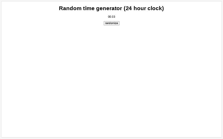 Random time generator (24 hour clock)