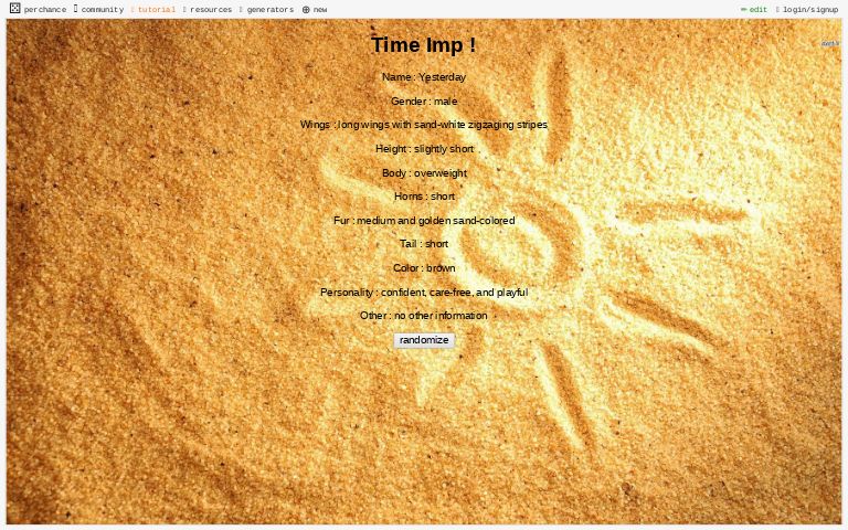 Time Imp ! ― Perchance Generator