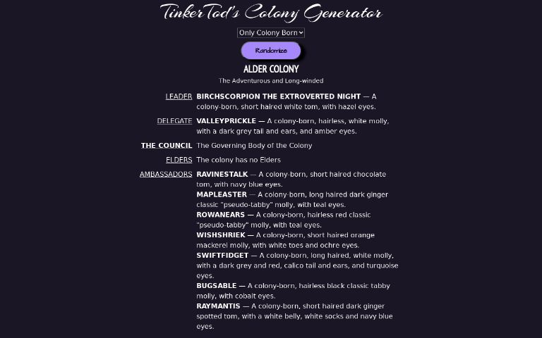 TinkerTod's Colony Generator