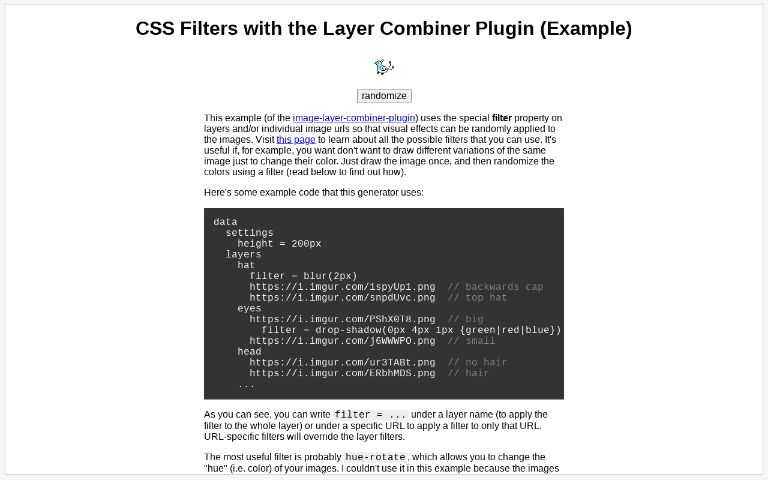 CSS Filters with the Layer Combiner Plugin (Example)