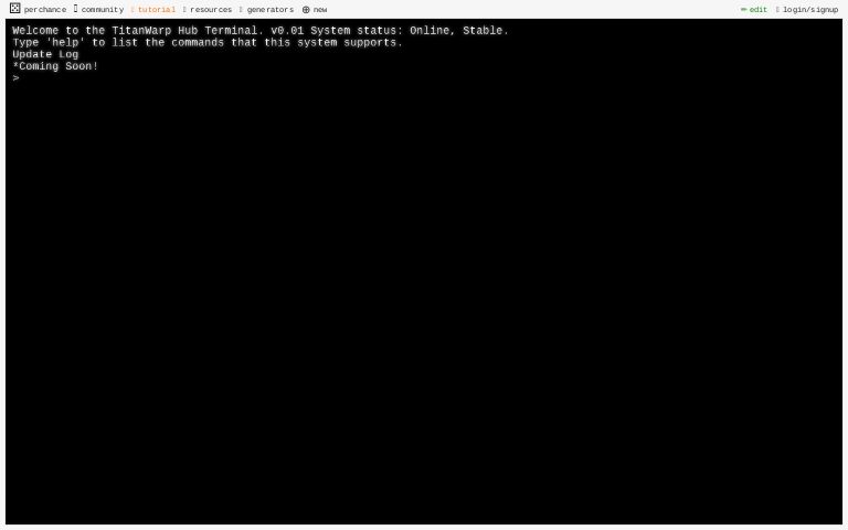 TitanWarp Hub Terminal ― Perchance Generator