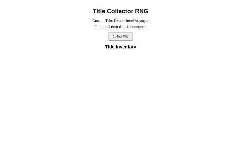 Title Collector RNG ― Perchance Generator