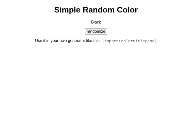 Simple Random Color ― Perchance Generator