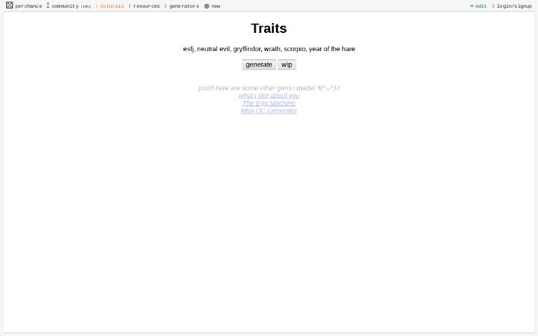 Traits ― Perchance Generator