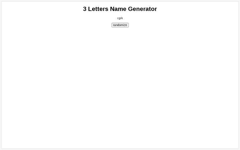 3 Letters Name Generator