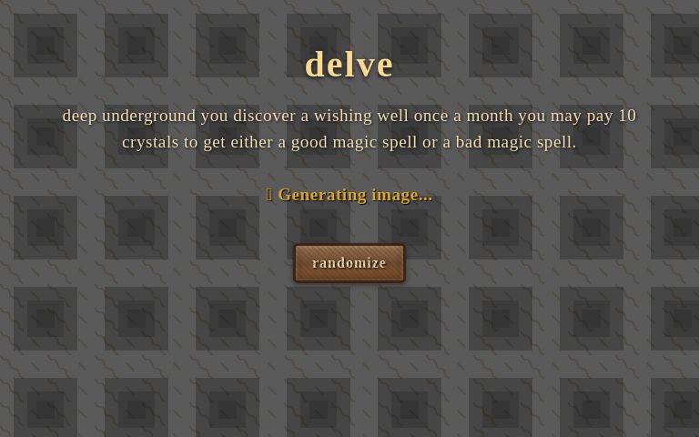 delve ― Perchance Generator