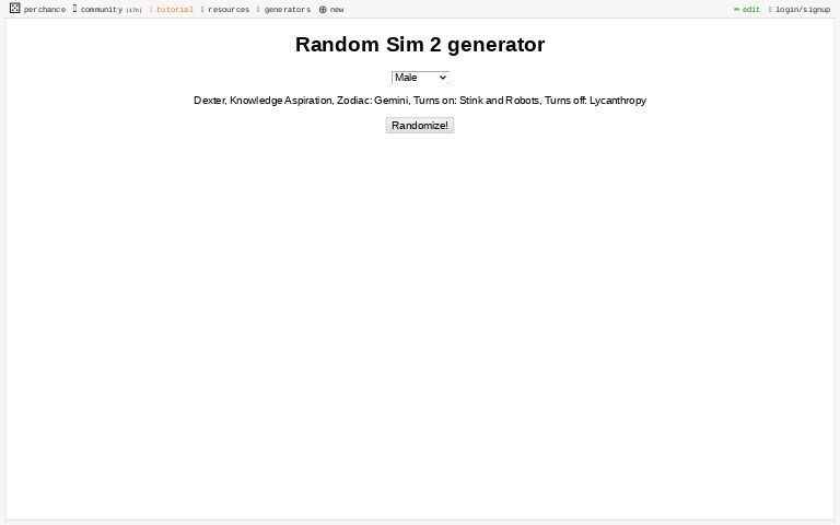Random Sim 2 generator