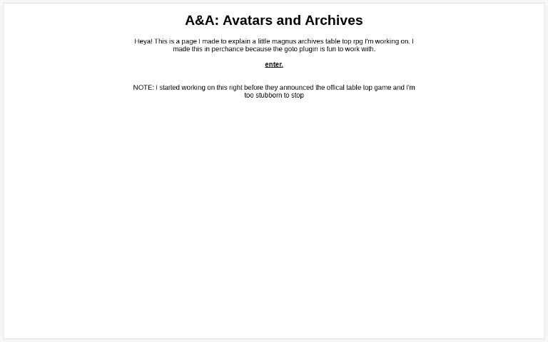 A&A: Avatars and Archives ― Perchance Generator