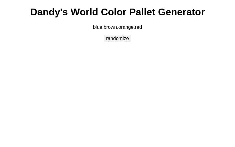 Dandy's World Color Pallet Generator