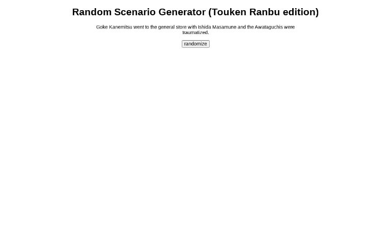 Random Scenario Generator (Touken Ranbu edition)