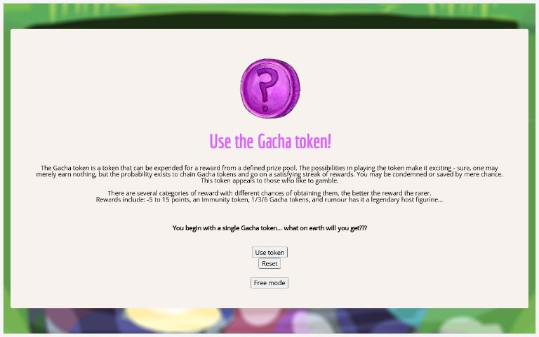Use the Gacha token! ― Perchance Generator