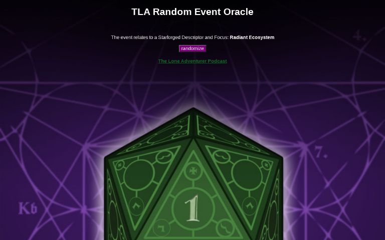 TLA Random Event Oracle ― Perchance Generator