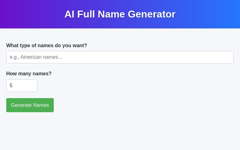 AI Full Name Generator