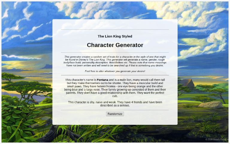 Character Generator
