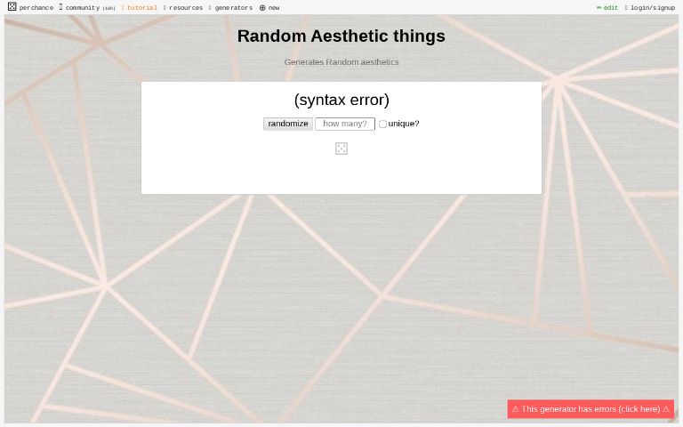 Random Aesthetic things ― Perchance Generator