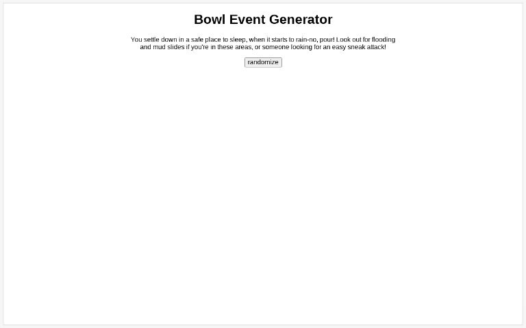 Bowl Event Generator