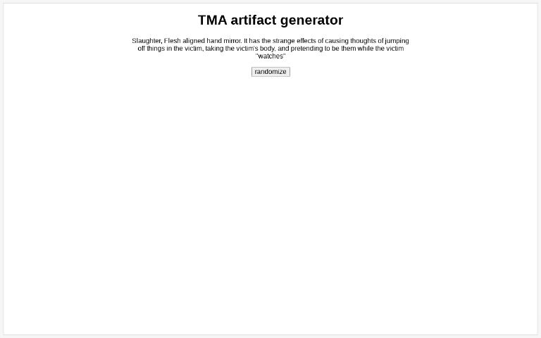 TMA artifact generator