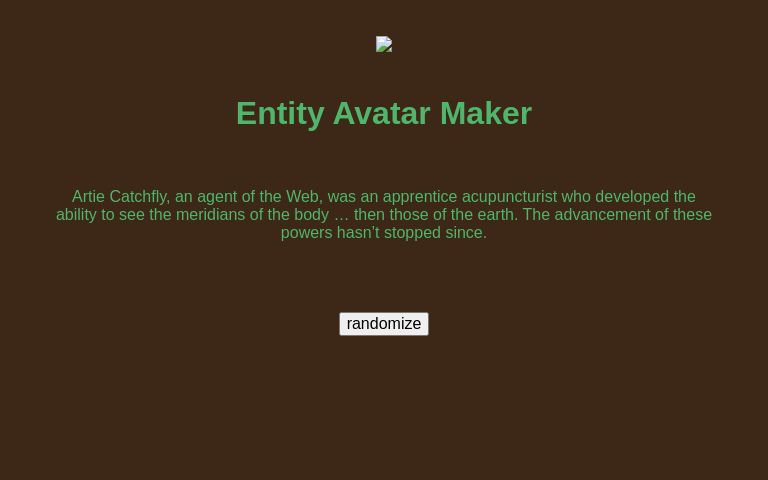 Entity Avatar Maker ― Perchance Generator