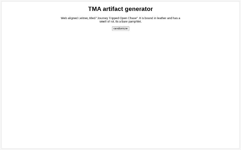 TMA artifact generator