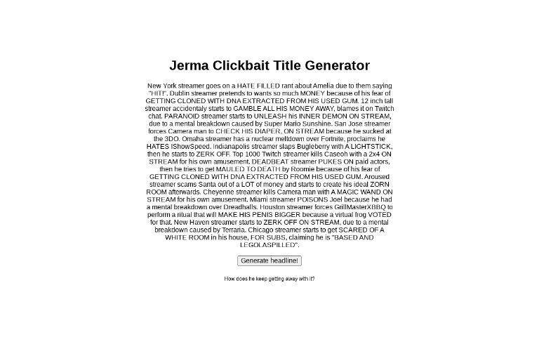 Jerma Clickbait Title Generator