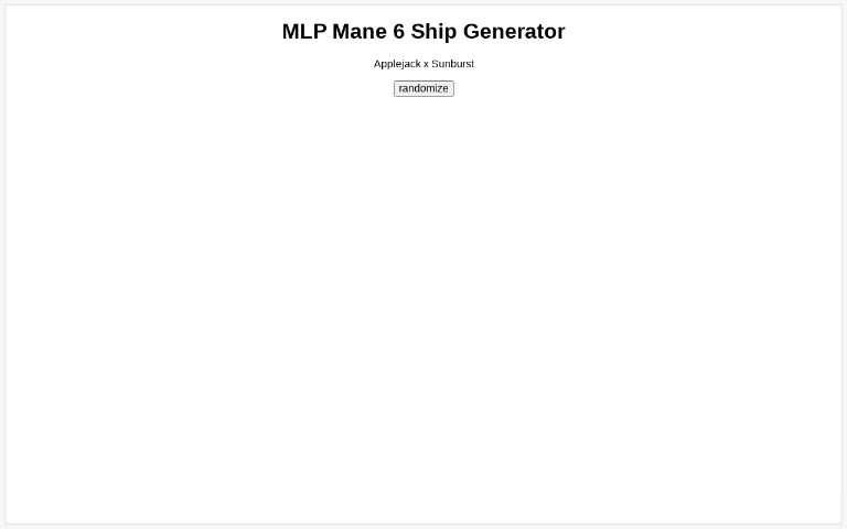 MLP Mane 6 Ship Generator