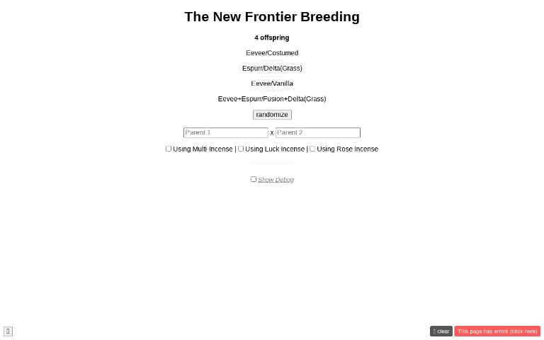 The New Frontier Breeding ― Perchance Generator