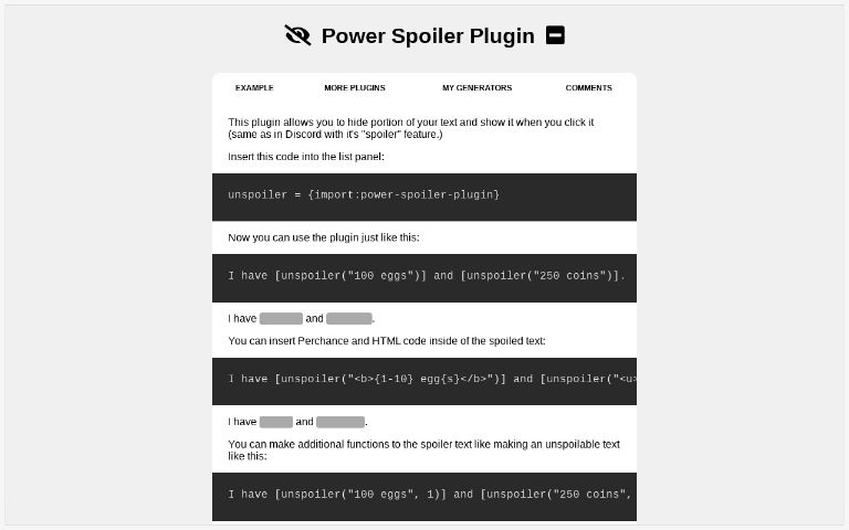 Power Spoiler Plugin